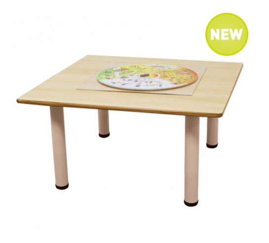 Square Birch Laminated Table 90cmL x 90cmW x 40cmH – Edu-21