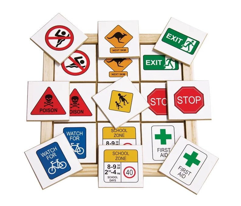 Safety & Traffic Signs Memory Game – Australian Timber – Edu-21