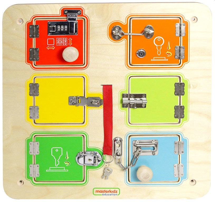 Activity Board – Locks & Hinges | Fine Motor & Problem-Solving Play ...
