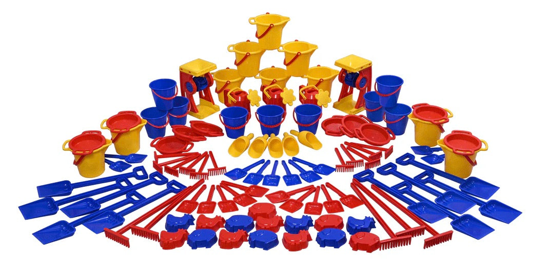 Mega Sand & Water Play Set – 100pc Sandpit Tool Pack for Childcare – Edu-21