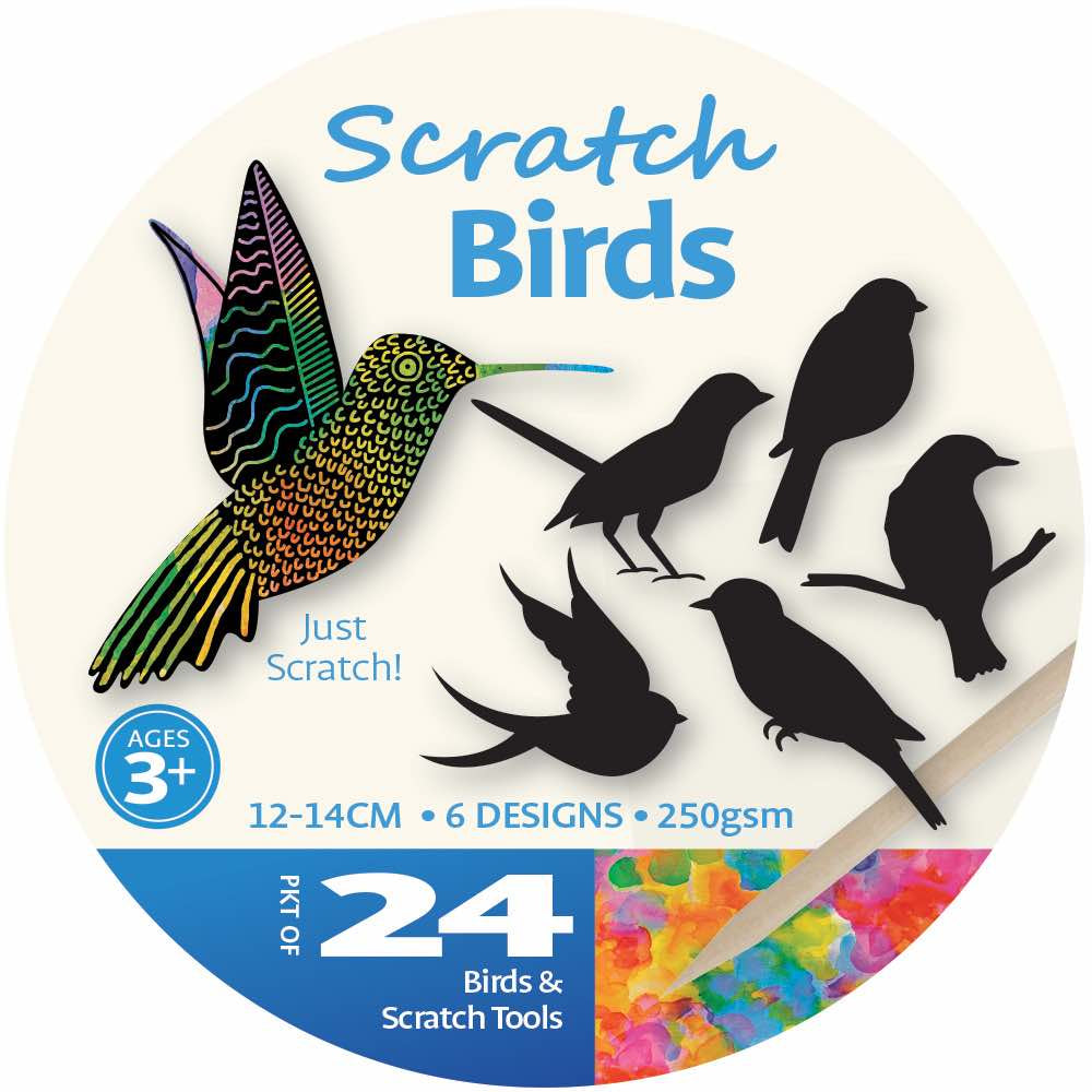 Scratch Art Birds 24pcs – Edu-21