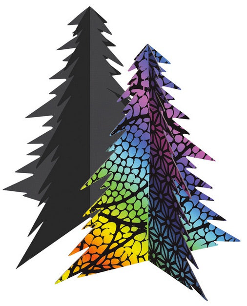 Scratch Art 3D Christmas Trees – 20pcs Festive Craft Set – Edu-21
