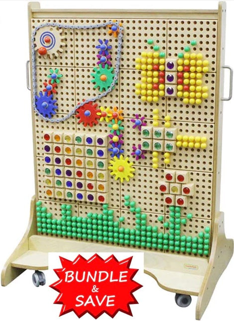 Double-Sided STEM Wall & Accessories Set | 624 Piece STEM Learning Wall ...